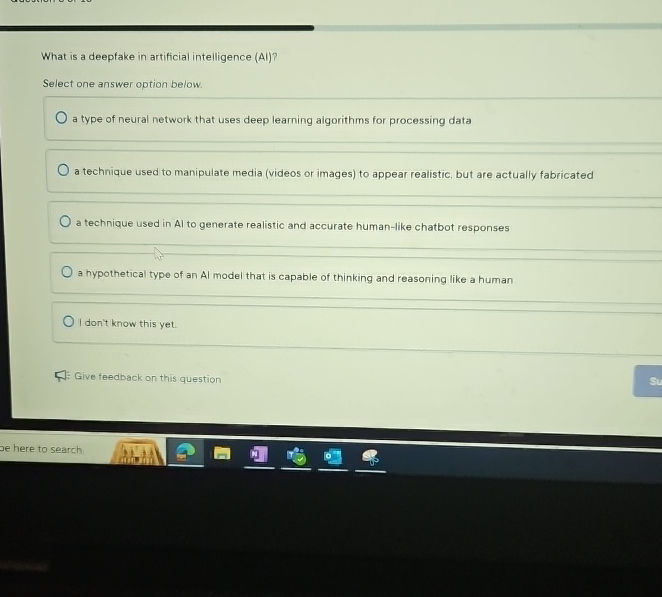 What is a deepfake in artificial | StudyX