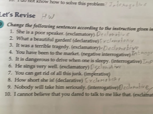 Change the following sentences according to | StudyX