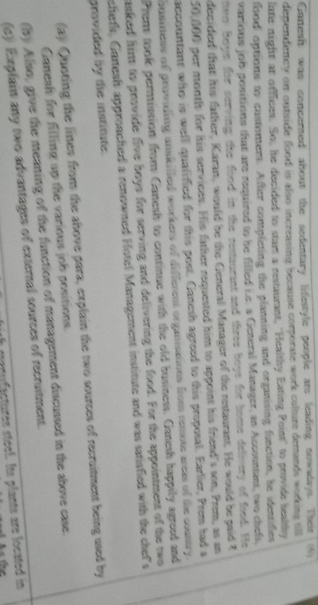 (a) Quoting the lines from the above para, | StudyX