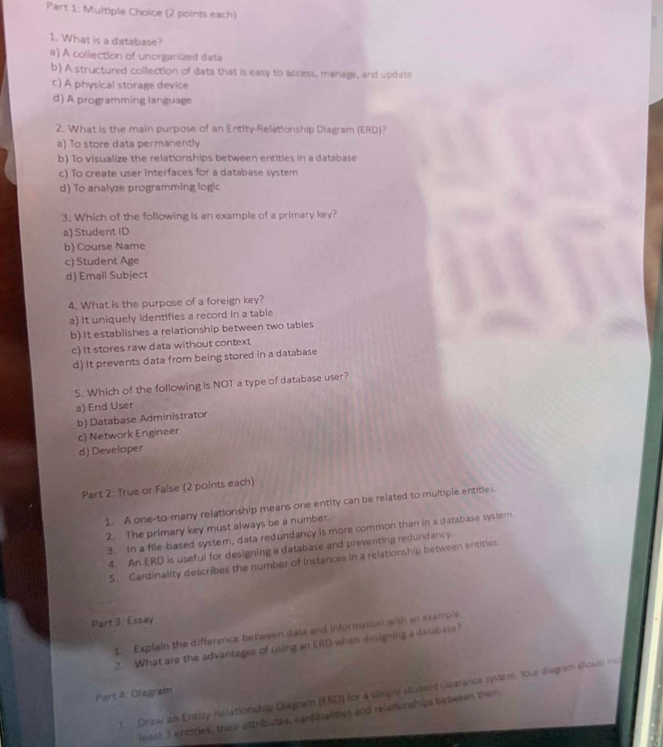 Part 1 Multiple Choice (2 points each) 1 | StudyX