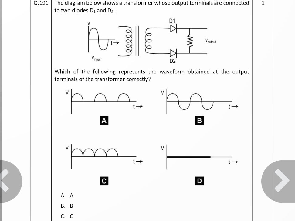 The diagram below shows a transformer whose | StudyX