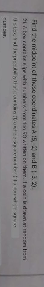 Find the midpoint of these coordinates A