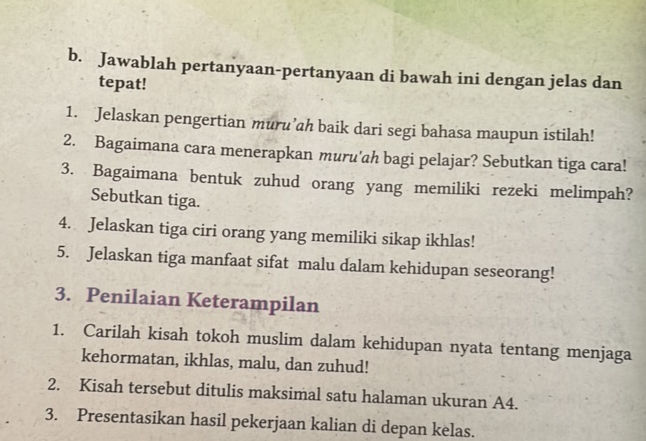 1 Jelaskan pengertian muruah baik dari segi | StudyX