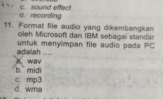 11 Format file audio yang dikembangkan oleh | StudyX