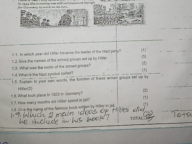 1.1. In which year did Hitler became the | StudyX