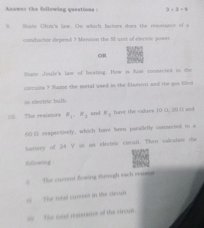 Answer the following questions State Ohms | StudyX