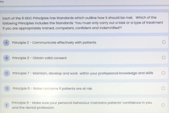 Each of the 9 GDC Principles has Standards | StudyX