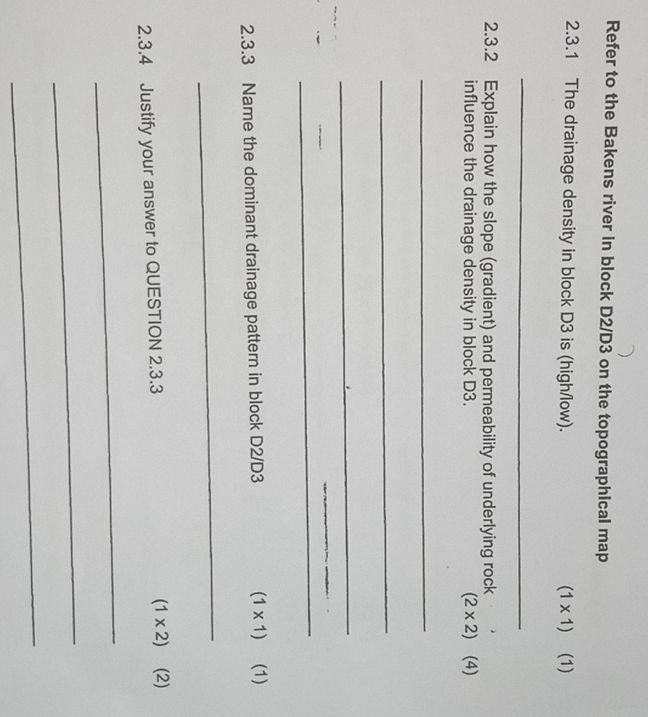 Refer to the Bakens river in block D2/D3 on | StudyX