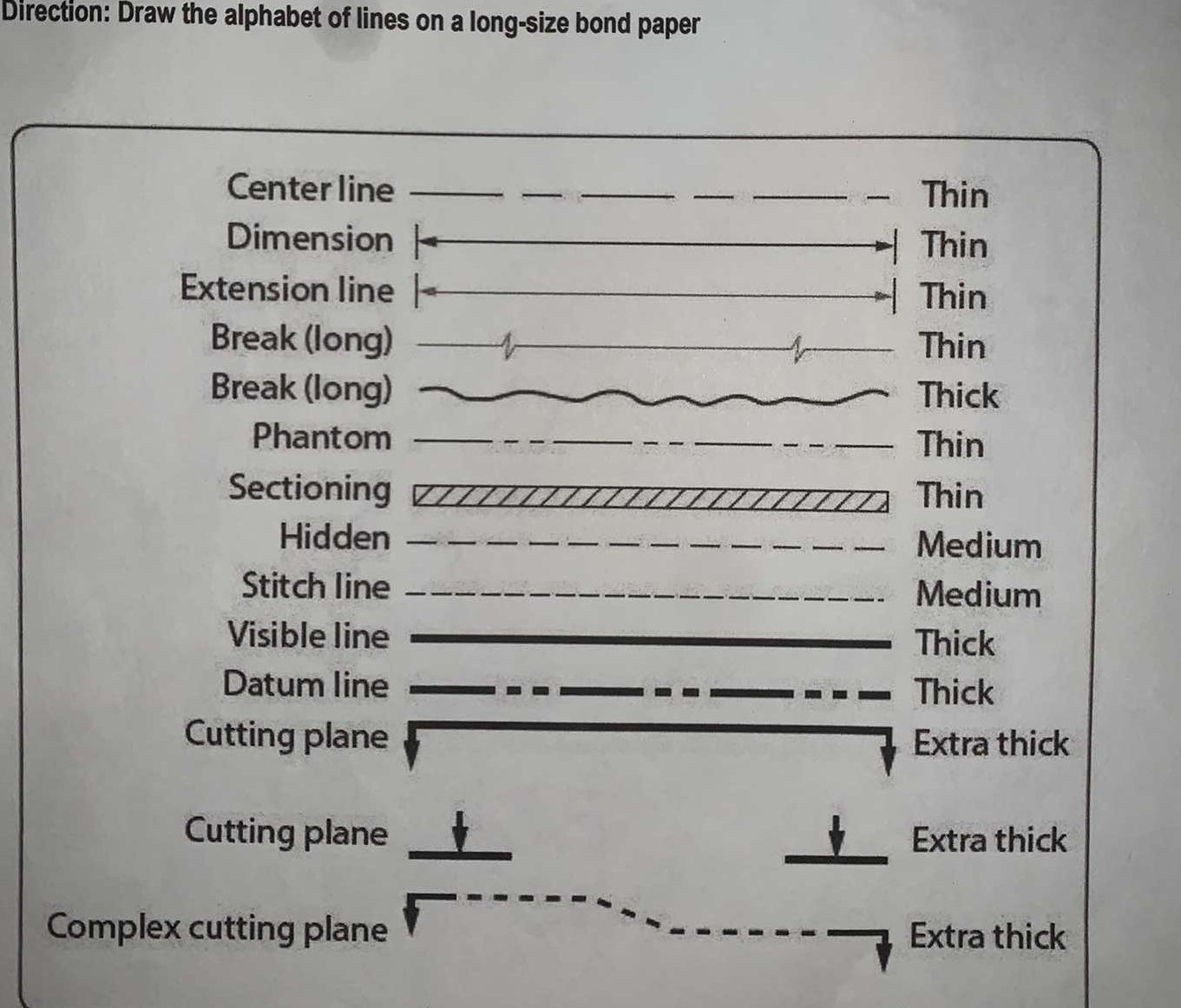 Direction Draw the alphabet of lines on a | StudyX