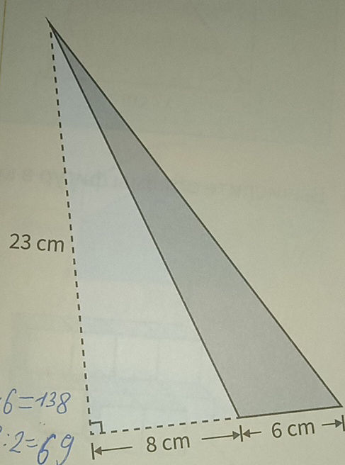 The diagram shows a shaded triangle inside a | StudyX