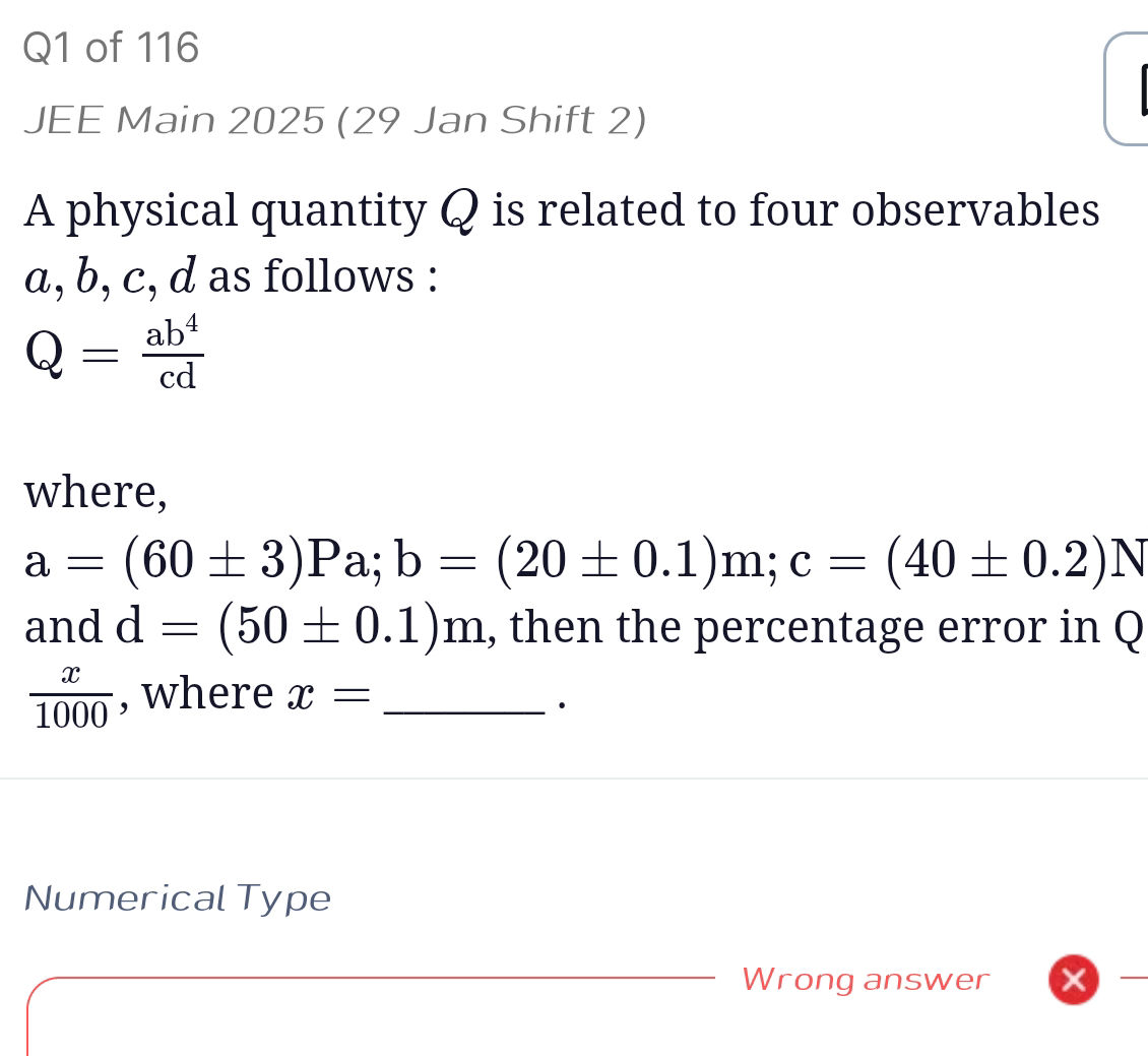 Q1 of 116 JEE Main 2025 (29 Jan Shift 2) A | StudyX
