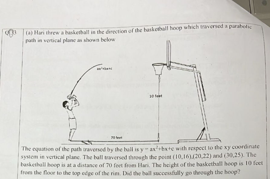 (a) Hari threw a basketball in the direction | StudyX