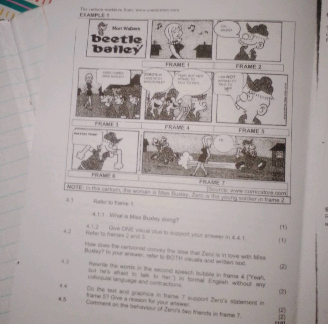 41 Refer to frame 1 411 What is Miss Buxley | StudyX