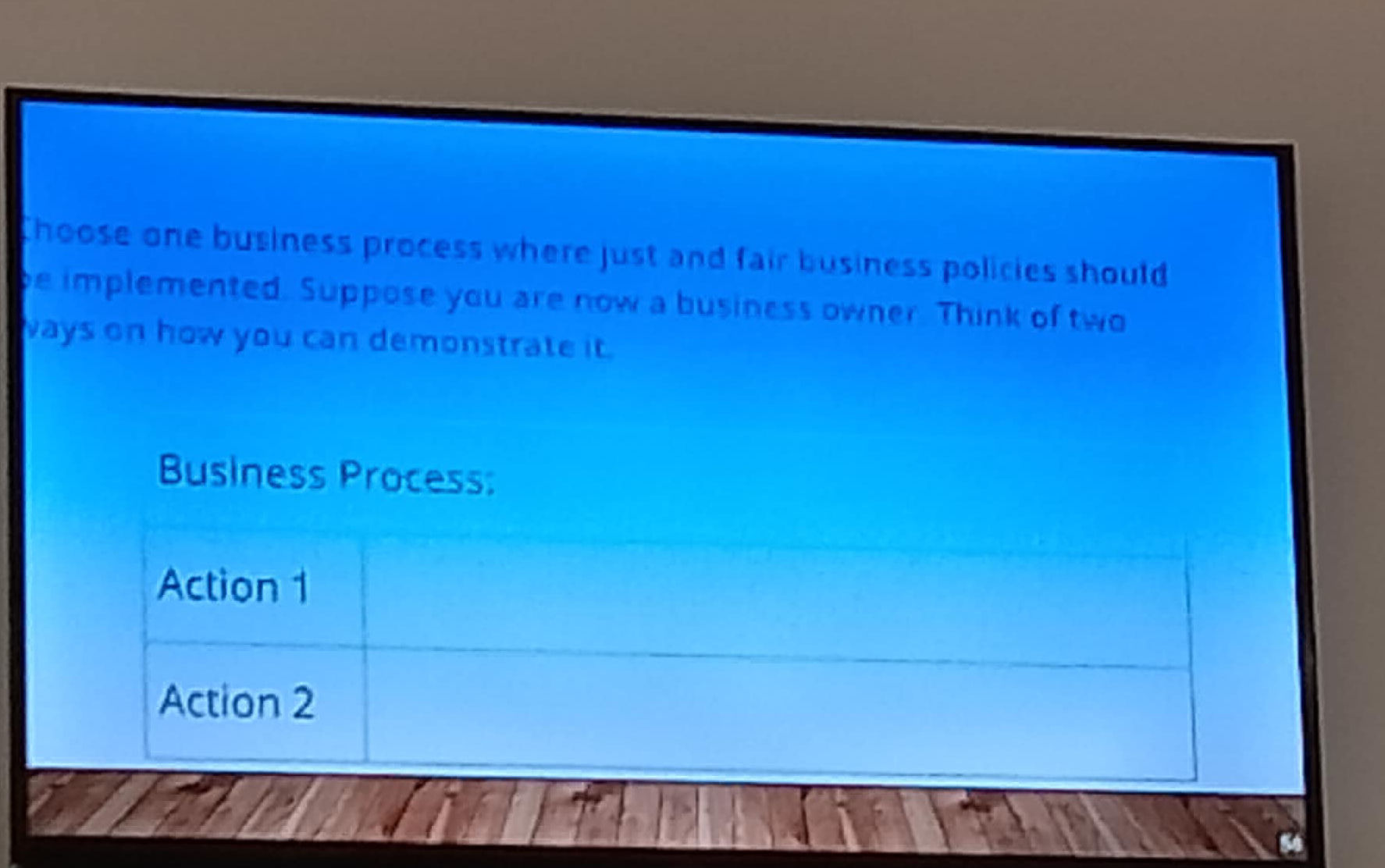 Choose one business process where just and | StudyX