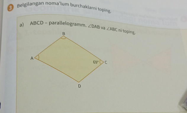 ABCD is a parallelogram Find the angles ( | StudyX