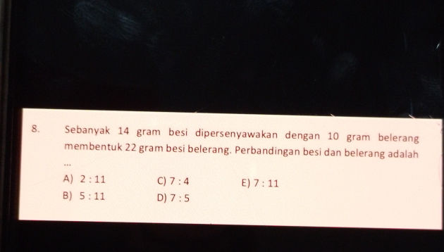 8 Sebanyak 14 gram besi dipersenyawakan | StudyX