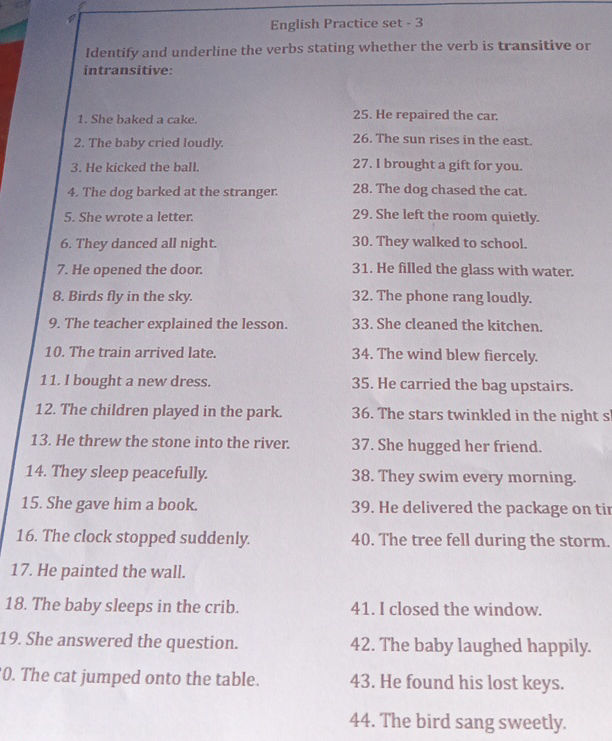 Identify and underline the verbs stating | StudyX