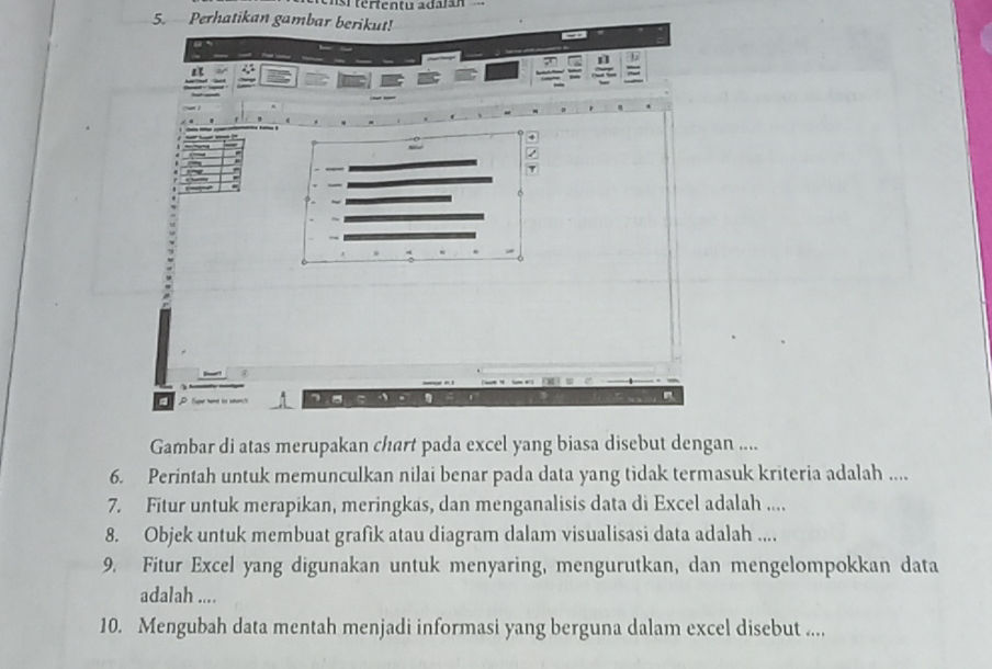 Gambar di atas merupakan chart pada excel | StudyX