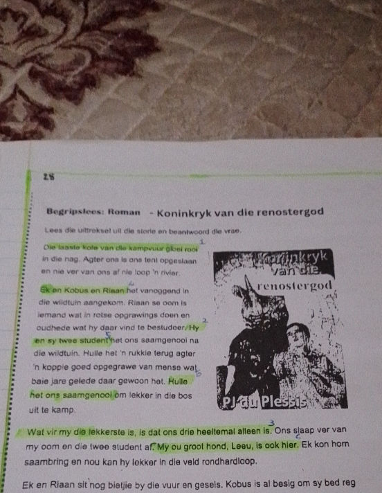 Lees die uittreksel uit die storie en | StudyX