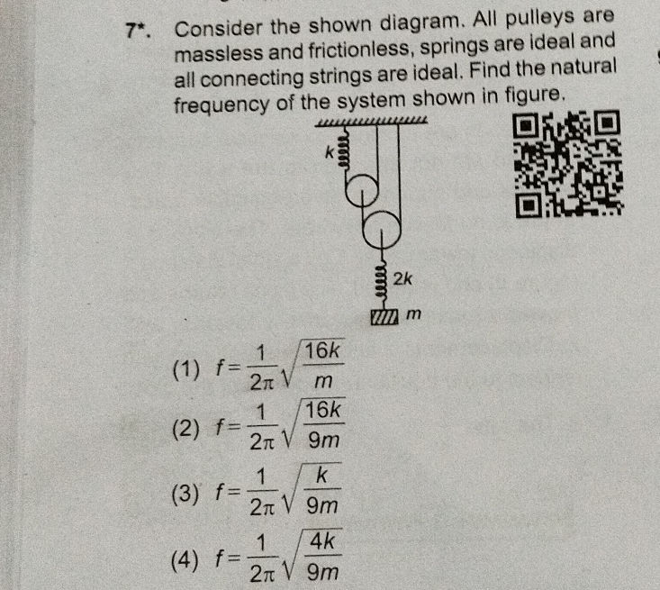 7 Consider the shown diagram All pulleys are | StudyX