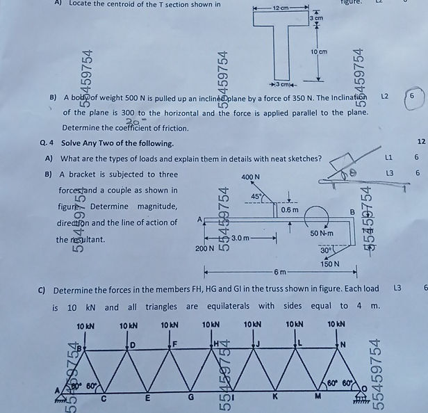A) Locate the centroid of the T section | StudyX
