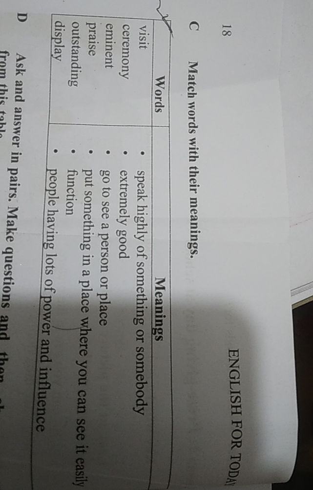 Match words with their meanings Words | StudyX