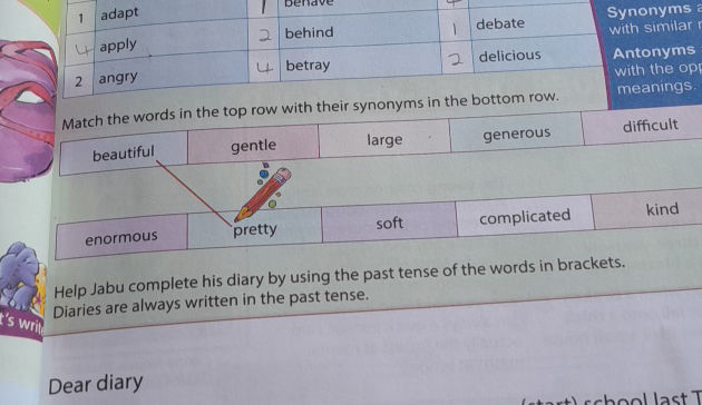 Match the words in the top row with their | StudyX