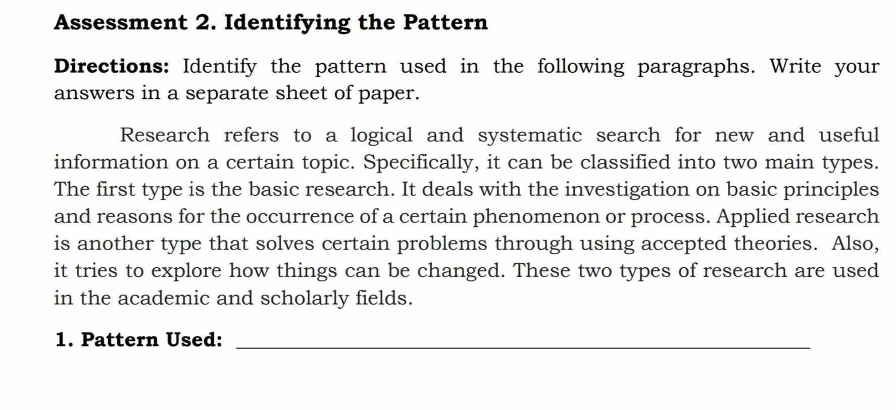 Assessment 2. Identifying the Pattern | StudyX