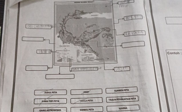 Identifikasi bagian-bagian peta berikut | StudyX