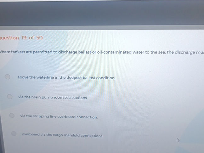 Where tankers are permitted to discharge | StudyX