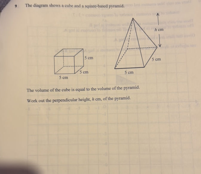 The diagram shows a cube and a square-based | StudyX