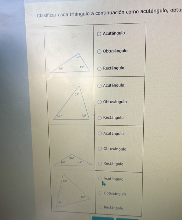 Clasificar cada tringulo a continuacin como | StudyX