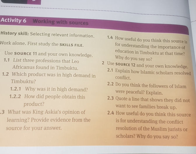 Activity 6 Working with sources History | StudyX