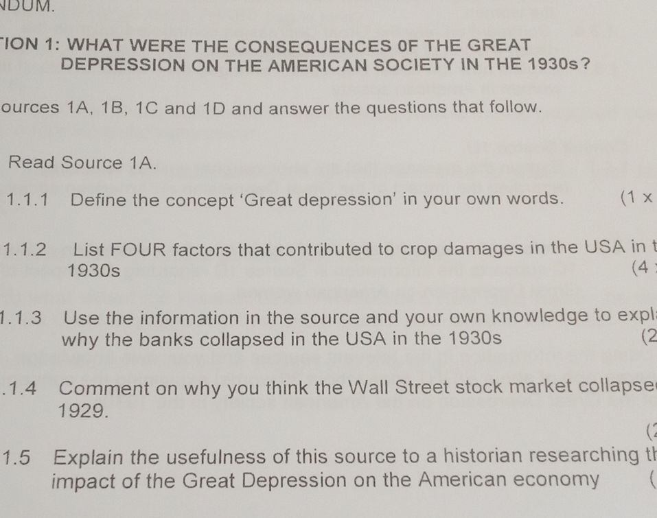 TION 1 WHAT WERE THE CONSEQUENCES OF THE | StudyX