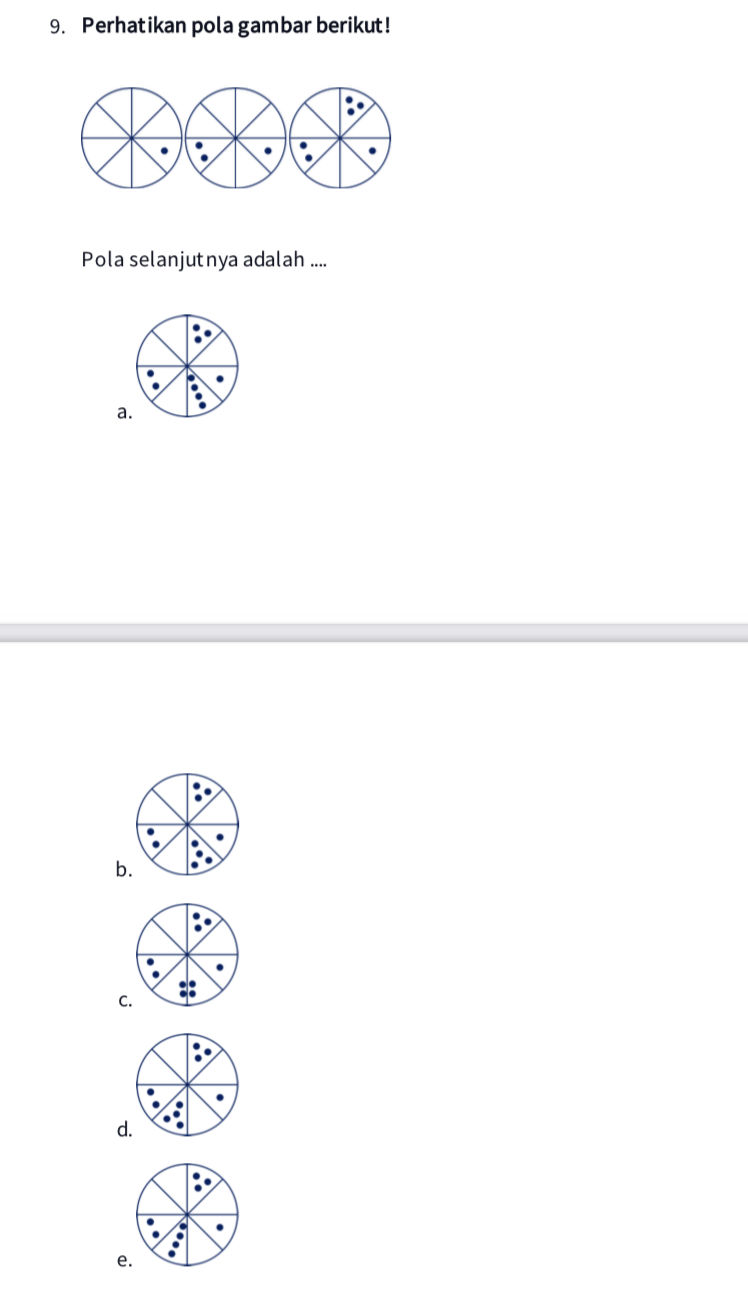 9. Perhatikan pola gambar berikut! Pola | StudyX