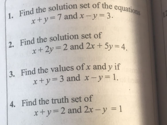 1. Find the solution set of the equations $ | StudyX