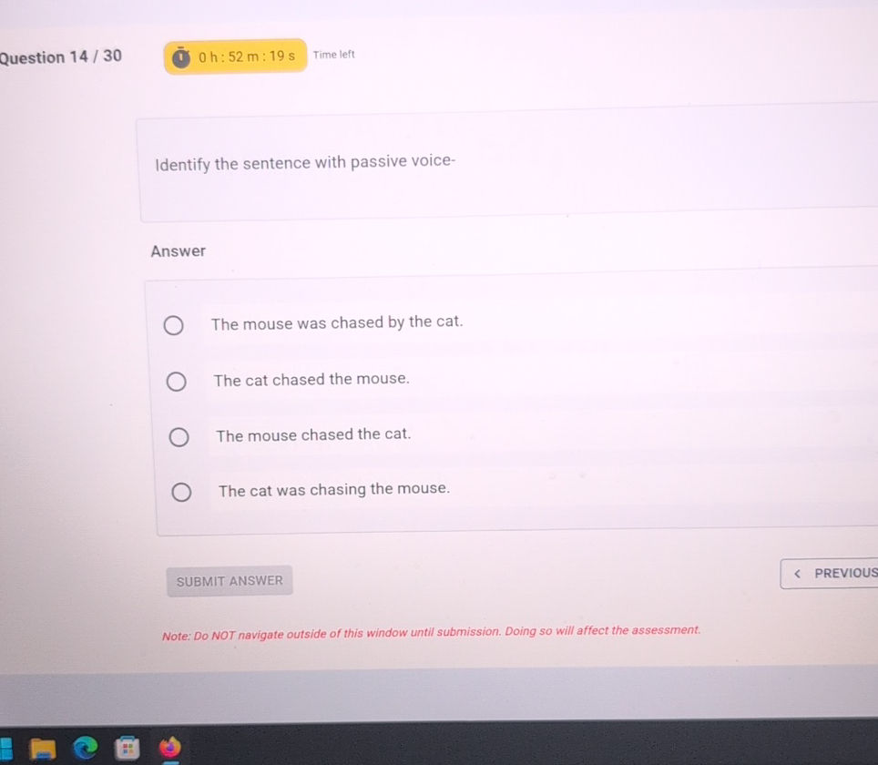 Identify the sentence with passive voice- | StudyX
