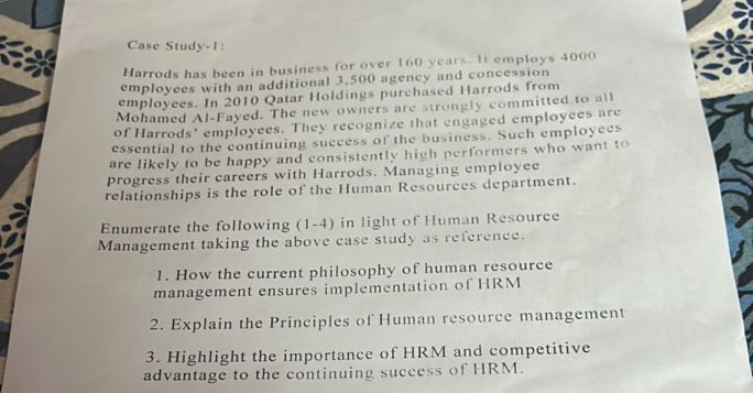 Case Study-1 Harrods has been in business