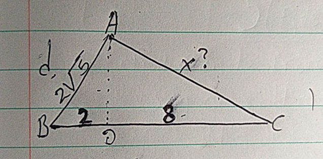 Find the value of x in the given triangle | StudyX