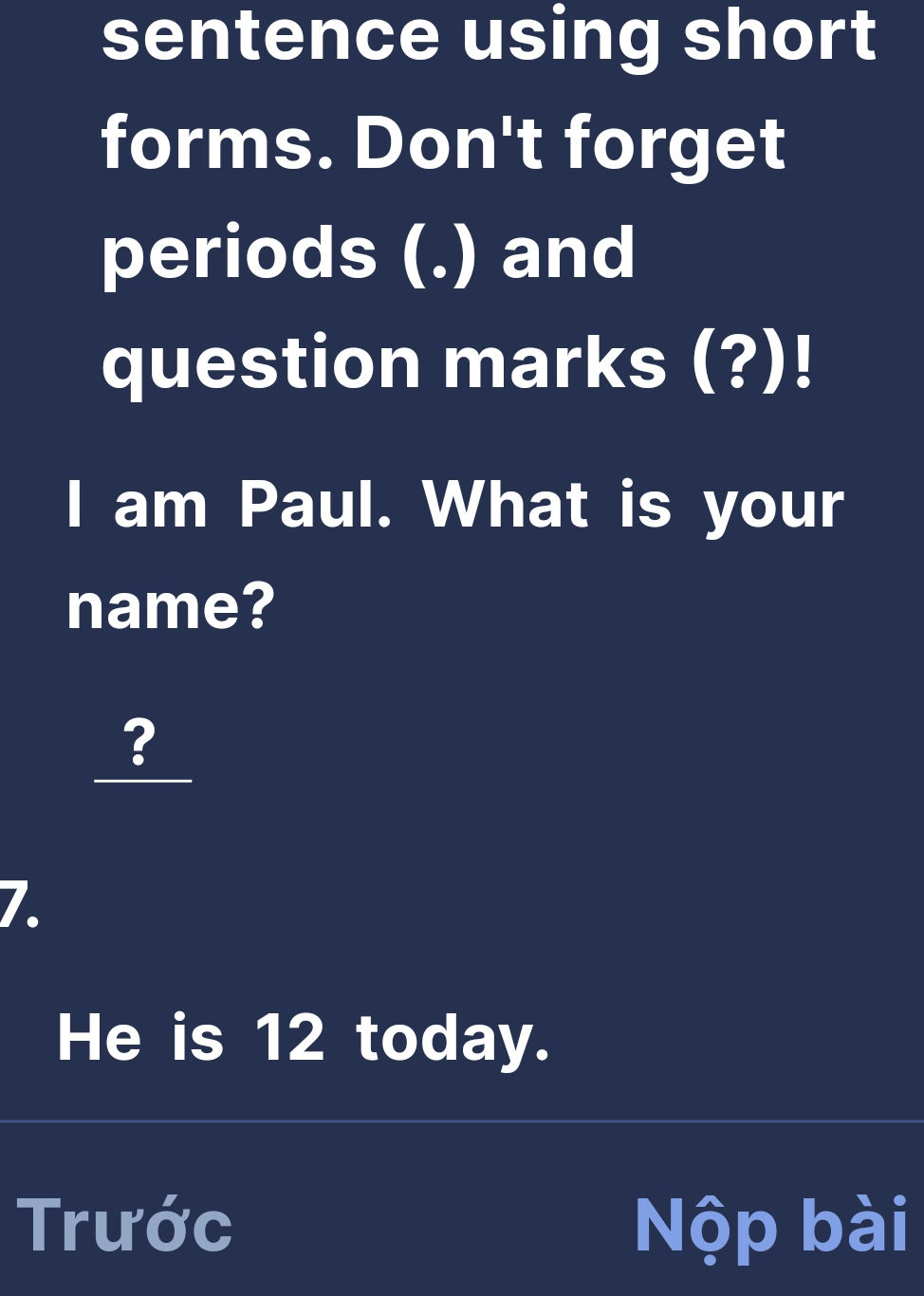 sentence using short forms. Don't forget | StudyX