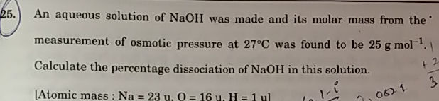 An aqueous solution of NaOH was made and its