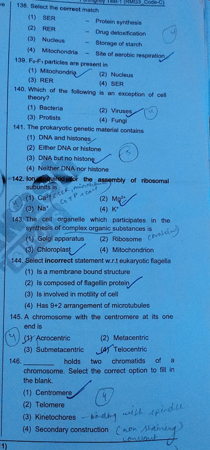 138. Select the correct match (1) SER - | StudyX