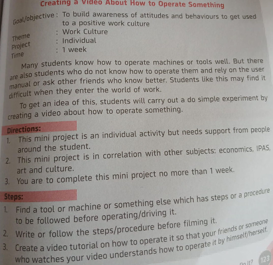 Creating a Video About How to Operate | StudyX