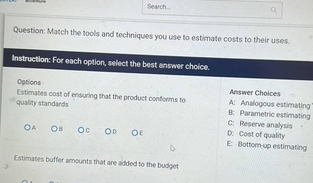 Question Match the tools and techniques you | StudyX