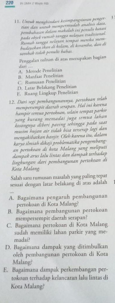 12. Dari segi pembangunannya, pertokoan | StudyX
