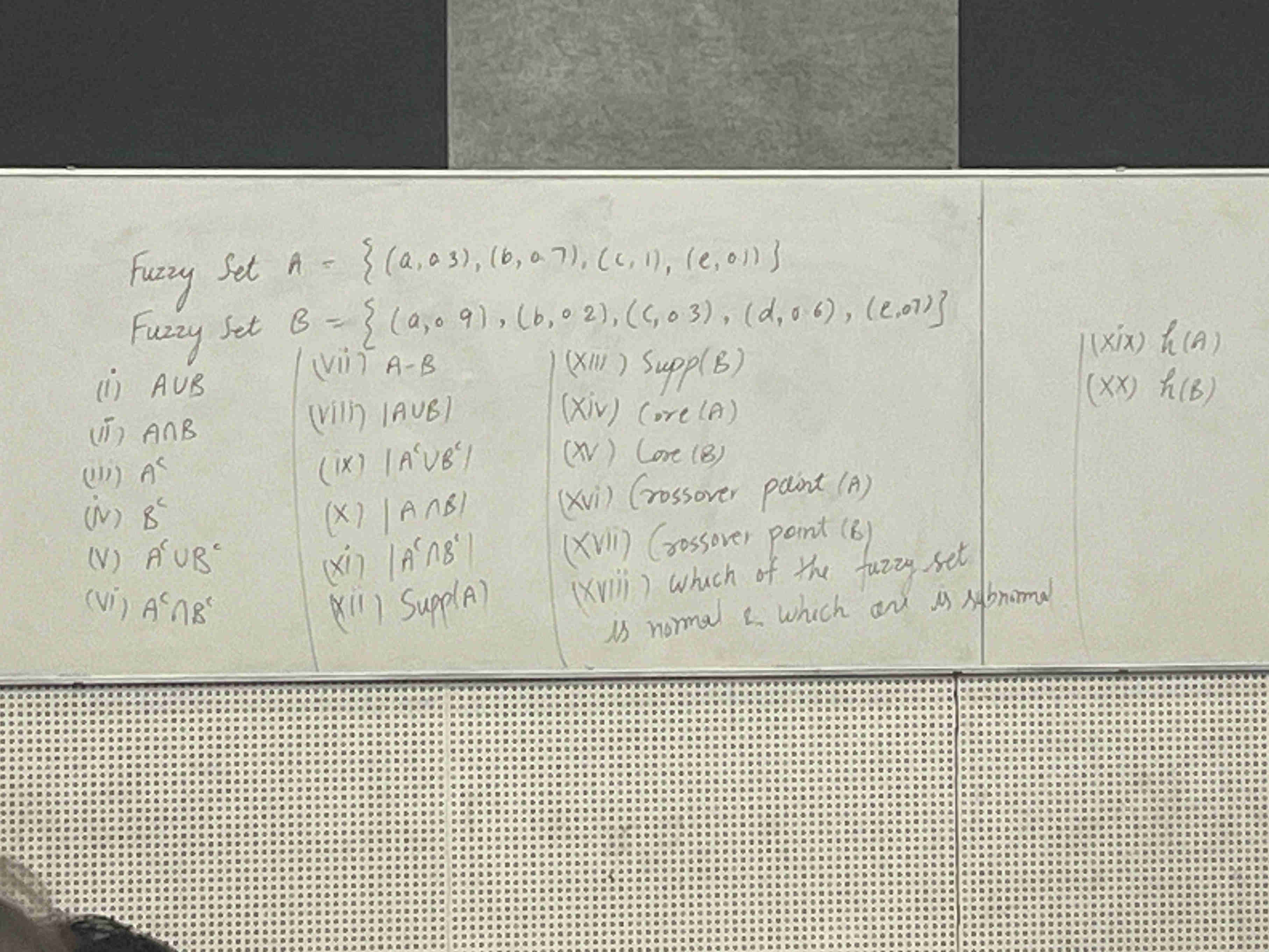 Fuzzy Set A = (a03) (b07) (c1) (e01) Fuzzy | StudyX