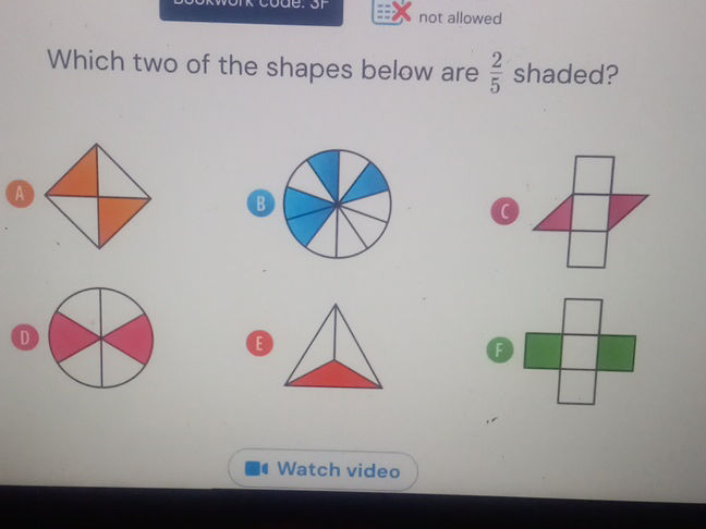 Which two of the shapes below are 25 shaded | StudyX