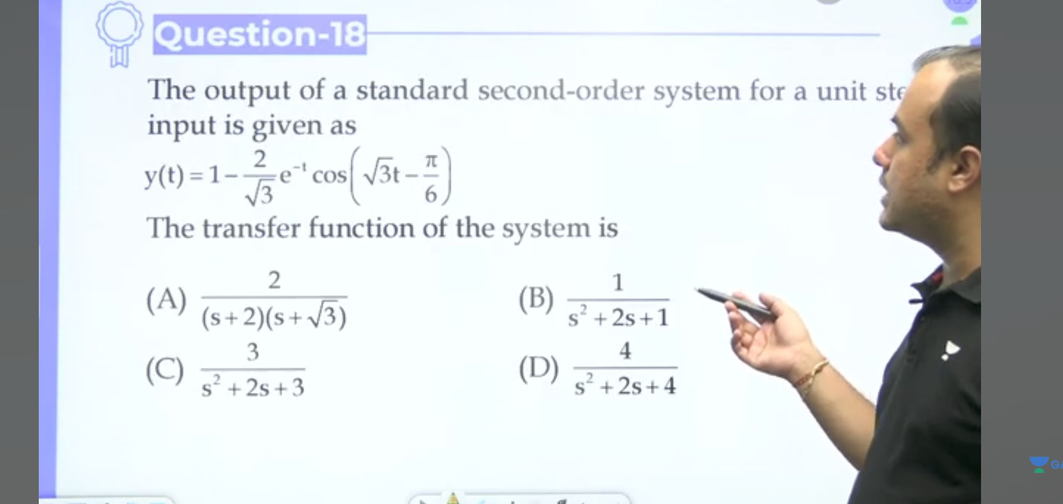 The output of a standard second-order system | StudyX