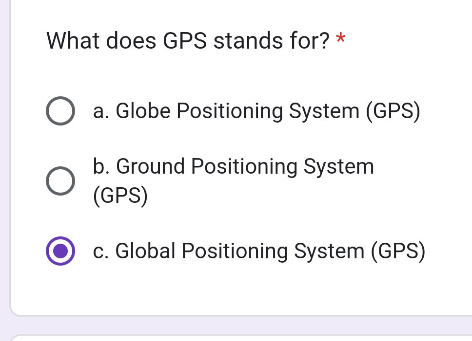 What does GPS stands for a Globe | StudyX