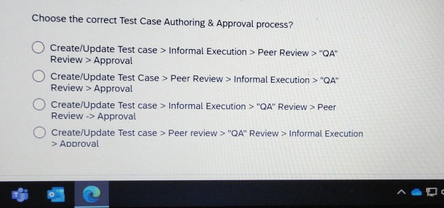 Choose the correct Test Case Authoring